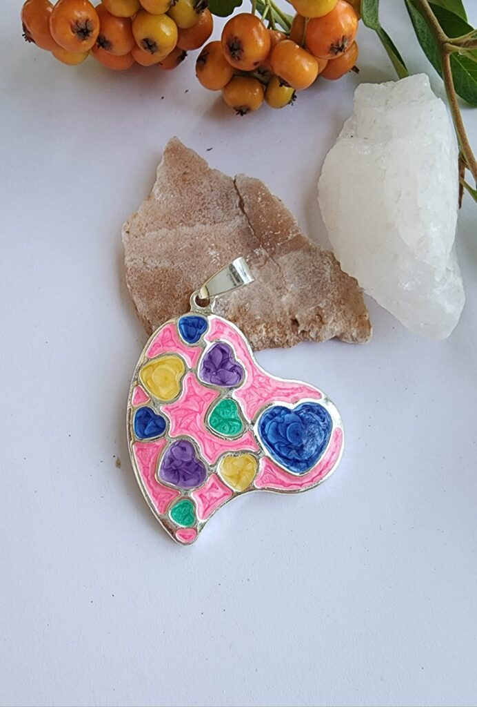 Dije Corazón en punta esmaltado 4cm – AB Acero
