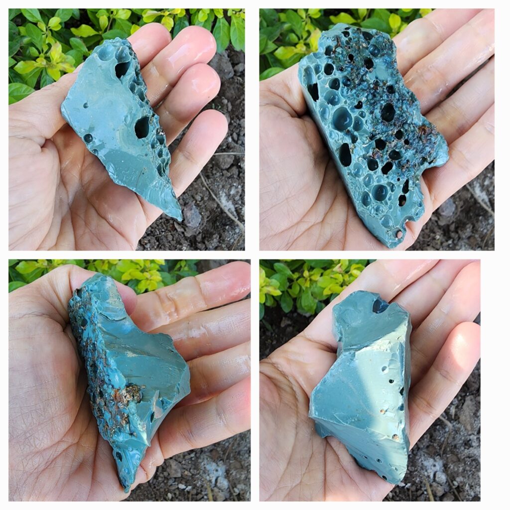 Obsidiana azul en bruto 8,2x 4 cm p: 106grs – AB Acero